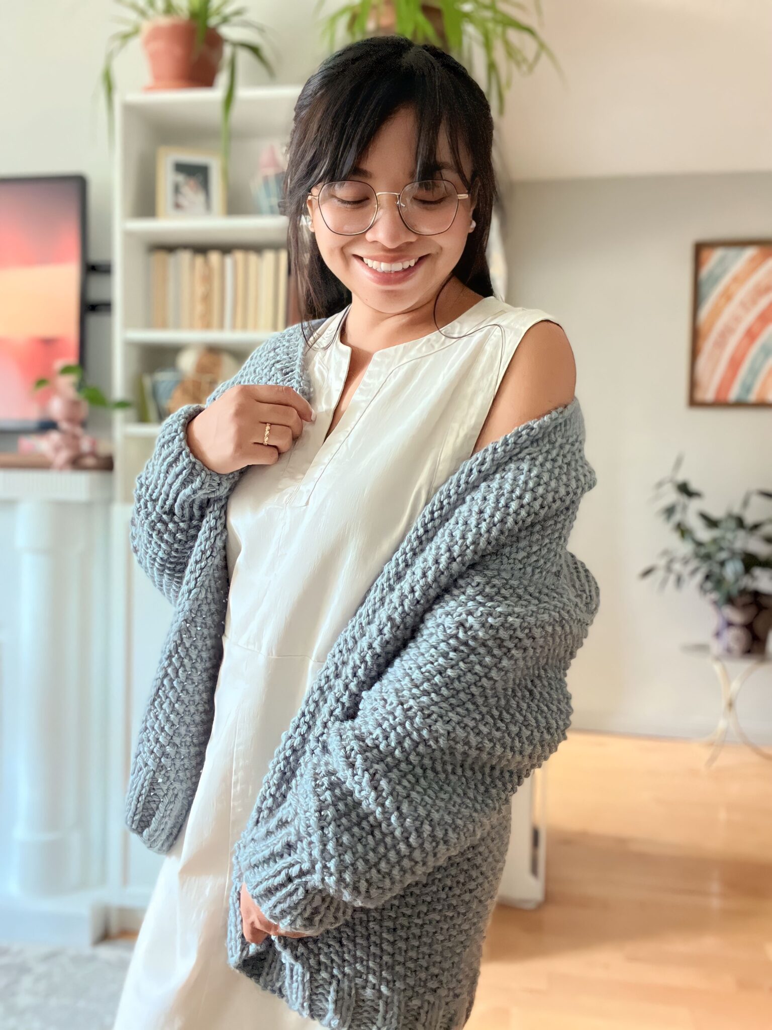 How to Knit a Chunky Cardigan for Beginners - KKAME Designs
