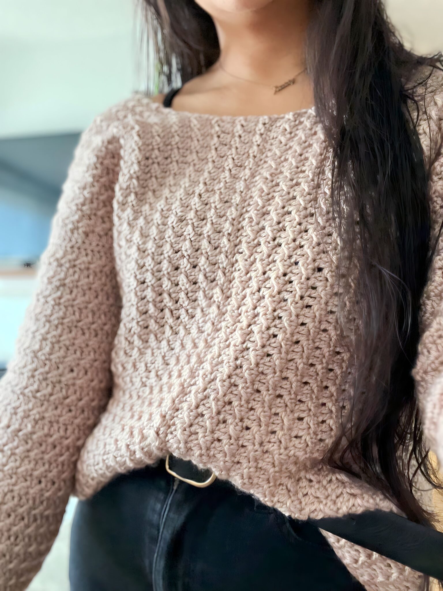 Free Open Back Crochet Sweater Pattern - KKAME Designs
