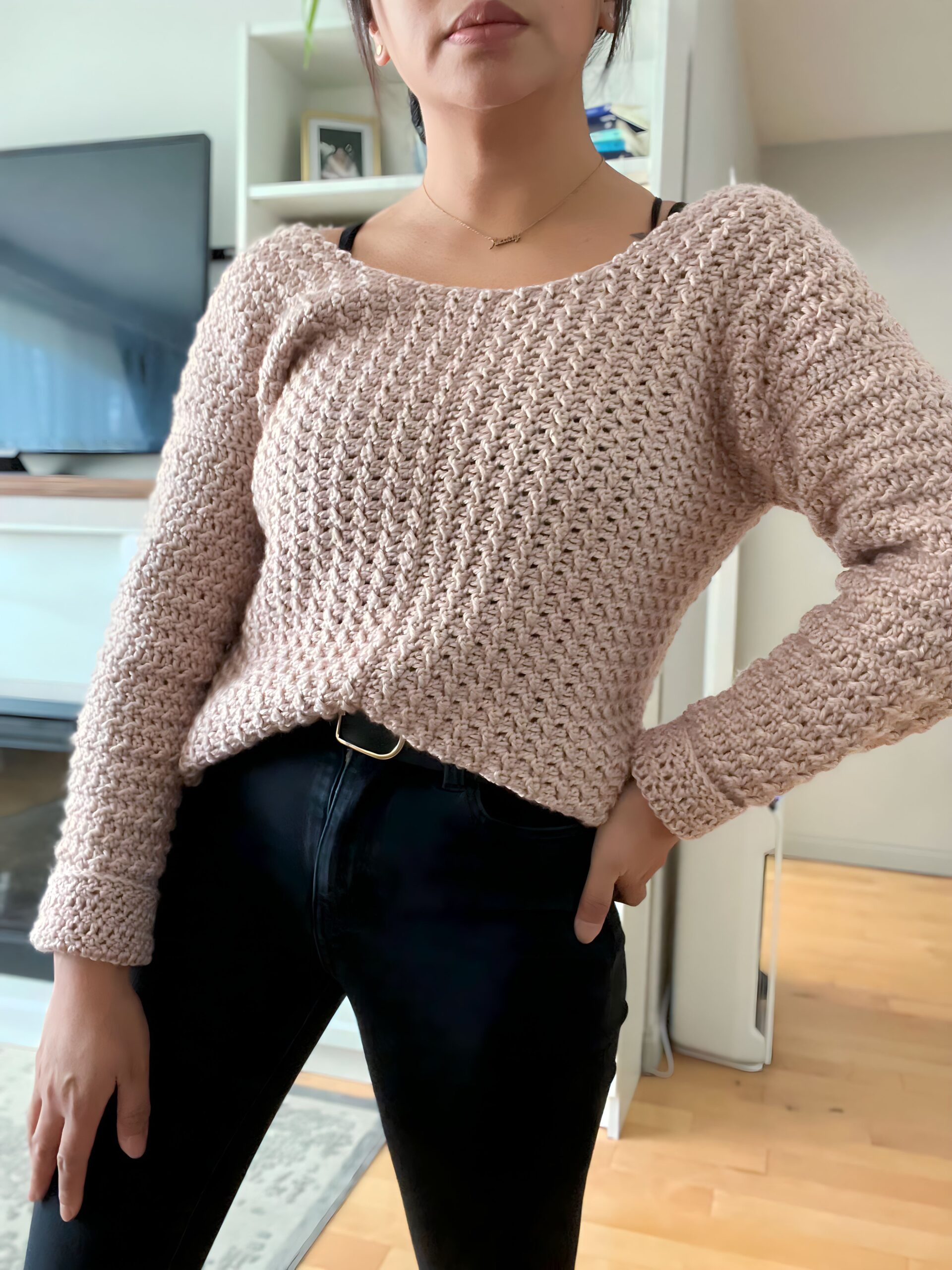 Free Open Back Crochet Sweater Pattern - KKAME Designs