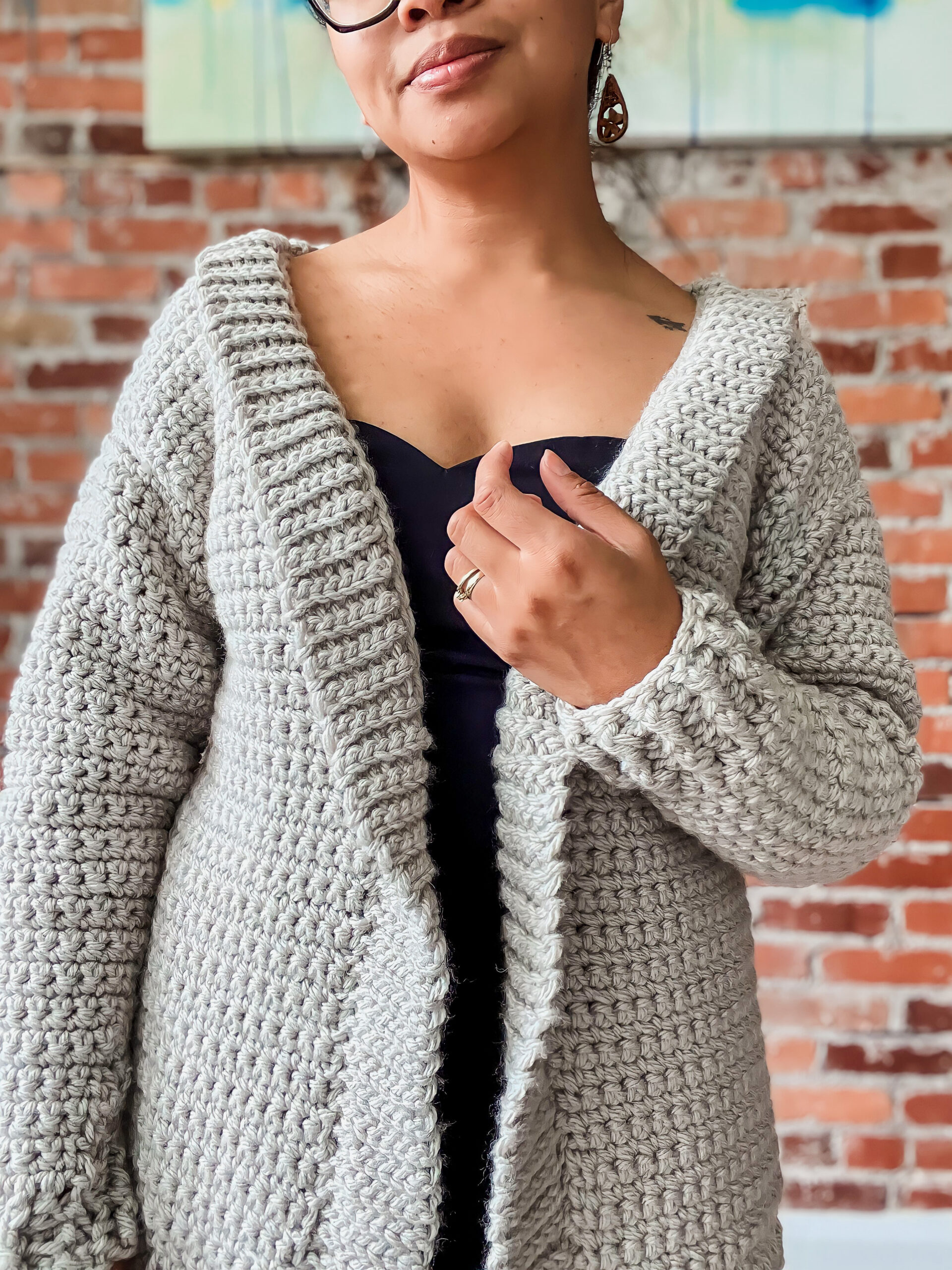 Free Chunky Crochet Cardigan Pattern for Beginners - KKAME