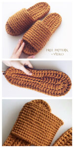 17+ Free Crochet Slipper Patterns for Red Heart Yarn - Knits and Knots ...
